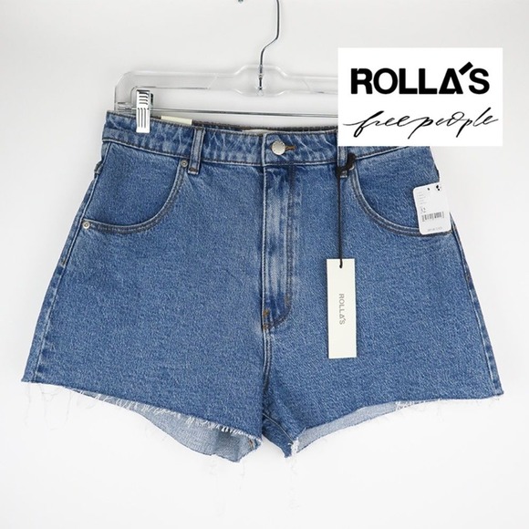 ROLLA'S | Shorts | Free People Rollas New Denim Shorts 32 Blue Mid Wash ...
